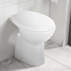 vidaXL Vysoké WC bez okraje měkké zavírání o 7 cm vyšší keramika [145779] Barva: Bílá