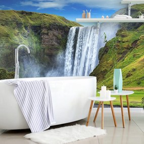 Samolepící fototapeta ikonický vodopád na Islandu - 150x100 cm