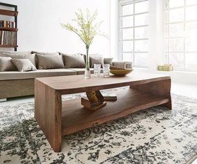 Konferenční stolek Live Edge 130x60 cm akácie hnědá nepravidelná hrana