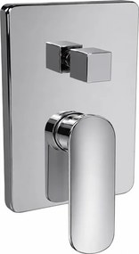 Mereo, Mereo Sprchová podomítková baterie s přepínačem, Pego, Mbox, hranatý kryt, chrom, MER-CB60106PC
