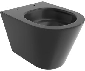 Mexen Rico, závěsná WC mísa 490x360x370 mm, Rimless Tornádo, černá matná, 3372XX85T