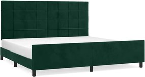 Rám postele bez matrace tmavě zelená 200 x 200 cm samet 3125778