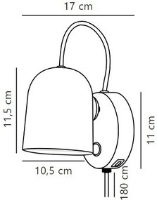 Nordlux 2120601003 Angle, nastavitelná nástěná lampa s USB výstupem a vypínačem, 1xGU10 max.25W, černá, průměr 10,5cm