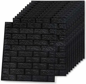 3D tapeta cihly samolepící 20 ks černá 150725