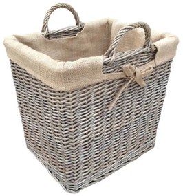 Willow Direct Proutěný koš na dřevo antique hranatý - juta 40x30x52 cm