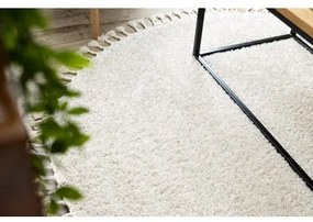 Kulatý koberec BERBER 9000, krémový střapce, Berber, Maroko, Shaggy velikost kruh 160 cm | krásné koberce cz
