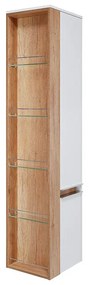 A-Interiéry Flume V 40 P/L koupelnová skříňka závěsná vysoká bílá/dub