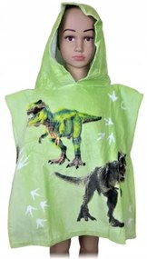 Dětské plážové pončo - osuška s kapucí a dinosaury