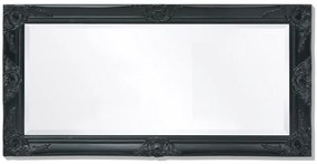Nástěnné zrcadlo Kanyar - barokní styl - černé | 100x50 cm