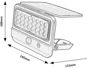 Rabalux 77040 - LED Solární nástěnné svítidlo FLAXTON LED/7W/3,7V IP54 černá