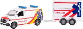 KIDS GLOBE Traffic VW Transporter ambulance s přívěsem / Auto s přívěs