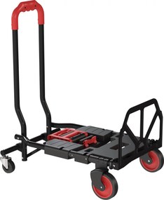 HOMCOM 2-v-1 plošinový vozík a rudl skládací přepravní vozík s otočnými kolečky, rukojetí, ocel až 120 kg