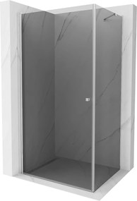 Mexen Pretoria, sprchový kout 100 (dveře) x 110 (stěna) cm, 6mm šedé sklo, chromový profil, 852-100-110-01-40