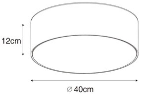 Moderní stropní svítidlo modré 40 cm se zlatým vnitřkem - Drum