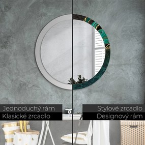 Kulaté zrcadlo tištěný rám Mramorová zelená fi 90 cm