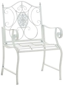 Kovová židle Punjab s područkami - Bílá antik