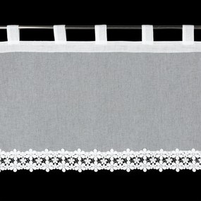 KRÁTKÁ ZÁCLONA NA POUTKÁCH KAJE 150X70 CM BÍLÁ