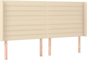 Box spring postel s matrací a LED krémová 180x200 cm textil 3138418