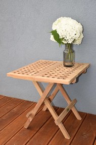 Vingo Teakový skládací stolek hranatý 50 x 50 cm
