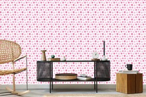 Tapeta Na Zeď Akvarel Růžové Puntíky Vliesová tapeta 53x1000