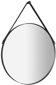 Sapho Sapho, ORBITER zrcadlo kulaté s koženým popruhem, ø 70cm, černá matná, ORT070