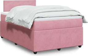 Box spring postel s matrací růžová 120x190 cm samet 3287685