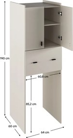 Hluboká skříňka nad pračku, kašmír, NATALI TYP 9