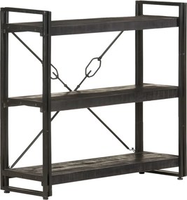 Knihovna se 3 policemi 90 x 30 x 80 cm masivní mangovník 320627