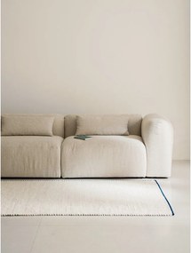 Modrý/béžový ručně tkaný vlněný běhoun 80x170 cm Lenu – noo.ma