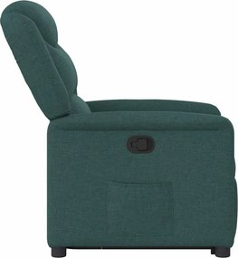 Zvedací polohovací křeslo tmavě zelené textil 3303200