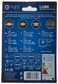 Schodišťové LED svítidlo Lumi, 1x LED 0,6w, 4000k, s