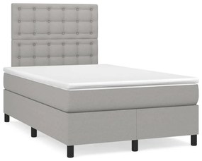 Box spring postel s matrací světle šedá 120x190 cm textil