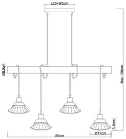 Globo 54050-4H - Lustr na lanku JOWITA 4xE27/40W/230V