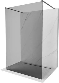 Mexen Kioto, sprchová zástěna Walk-In 100 x 200 cm, 8mm šedé sklo, grafitový profil, 800-100-002-95-40