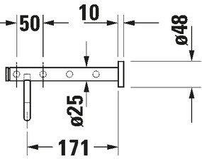 Duravit 99251000 - Nástěnný věšák na ručníky D-CODE 65 cm lesklý chrom