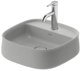 Duravit Zencha - Umyvadlo na desku 420x420 mm, bez přepadu, otvor pro baterii, DuraCeram, WonderGliss, matná šedá 23744267711