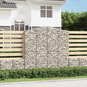 Klenutý gabionový koš 200 x 30 x 200/220 cm pozinkované železo 153390