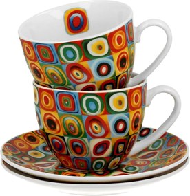 Sada 2 ks porcelánových hrnků Kandinsky Squares 270 ml vícebarevná