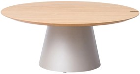 Dubový konferenční stolek Marco Barotti 90 cm s matnou stříbrnou podnoží