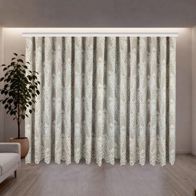 Voálová Luxusní vyšívaná záclona Versailles Cappuccino metráž Ervi 3634-18