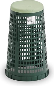 Plastový odpadkový koš na 120 l pytle, zelený, zelené víko
