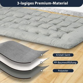 Costway Bavlněný polštář na táborák 7 cm silná matrace se 4 upevňovacími popruhy