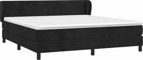 Box spring postel s matrací černá 160x200 cm samet 3127381