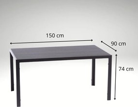Vikio Zahradní set 150x90 pro 4 osoby V134 černá