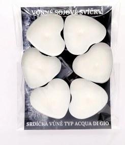 Set vonných sojových svíček ve tvaru srdce - vůně typu Acqua Di Gio
