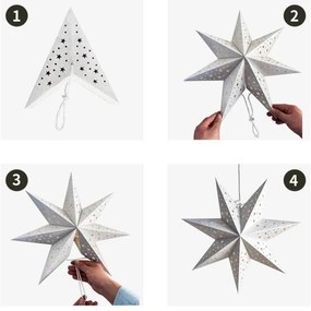 Vánoční papírová hvězda sedmicípá STARLET DELUXE 45 cm, zelená