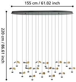 Eglo 390343 - LED Stmívatelný lustr na lanku DRACERA 17xLED/2,3W/230V 3000K