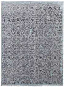 Diamond Carpets India, Ručně vázaný kusový koberec Diamond DC-M 5 Light grey/aqua, 140x200, modrá, chodba / předsíň