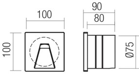 Redo 91196 - LED Venkovní orientační svítidlo BAST LED/2,5W/230V IP65 antracit