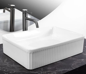 Rea Fiorella, umyvadlo na desku 505x345x130mm, bílá lesklá, REA-U6621
